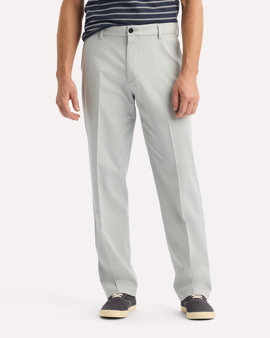 View of model wearing High-Rise Signature Iron Free Khakis, Classic Fit ...